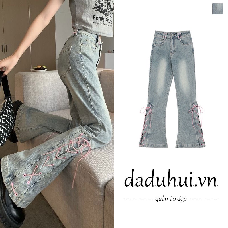 Daduhui New Korean Version of INS Strappy Jeans WOMEN'S High Waist ...
