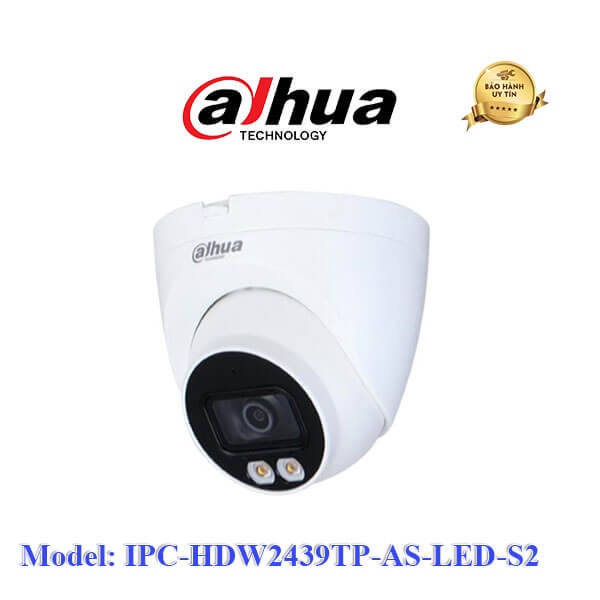Camera IP Full-Color Dome 4MP DAHUA DH-IPC-HDW2439TP-AS-LED-S2, Tích Hợp Mic, Có Màu Ban Đêm ...