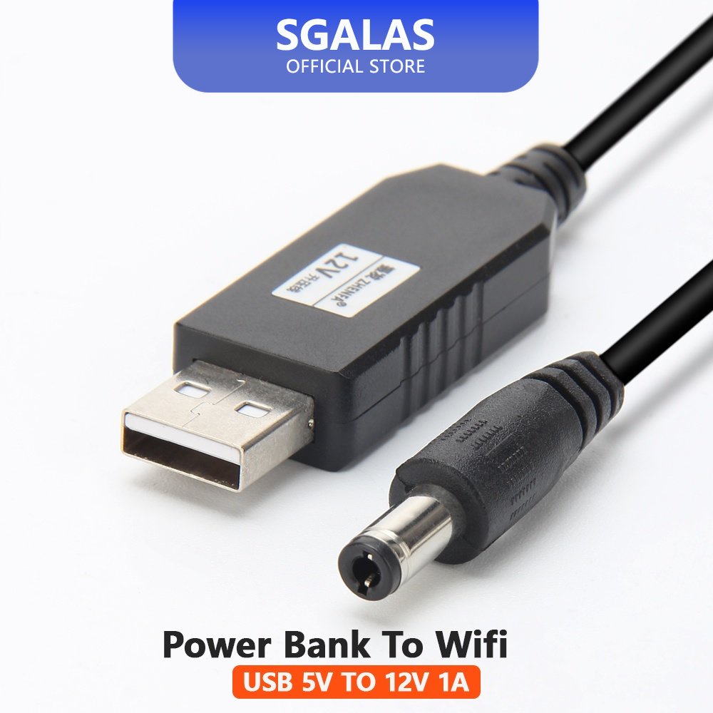 Dây nối ắc quy SGALAS DC 5V sang DC 9V/ 12V dài 1m cổng USB 2.1x5.5mm ...
