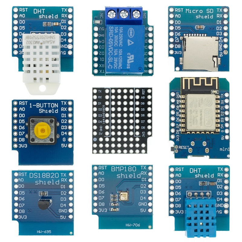 Bảng Mạch Phát Triển WiFi ESP8266 D1 Mini Pro NodeMcu WS2812 RGB DHT11 ...