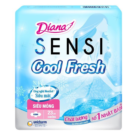 [BVS] Băng vệ sinh Diana SENSI Cool Fresh Siêu mỏng Cánh/ Không Cánh ...