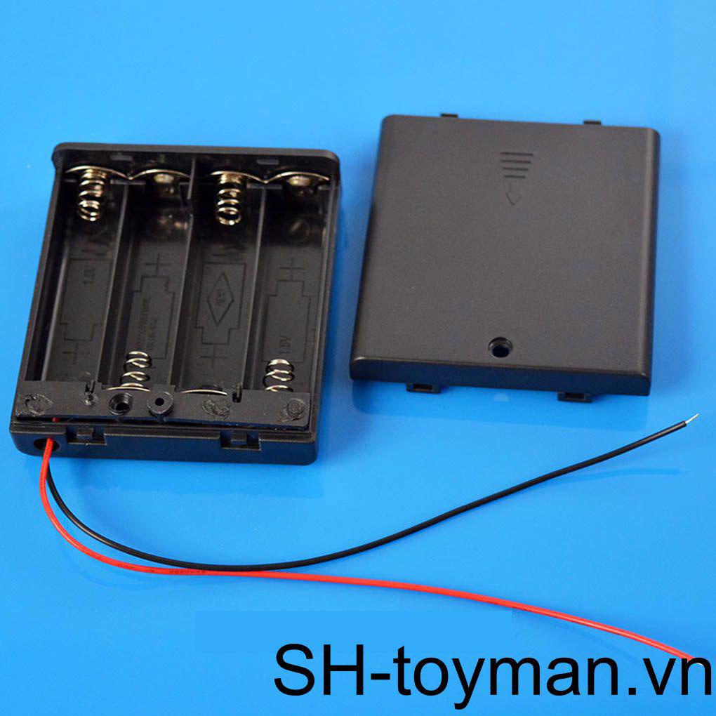 Hộp Đựng Pin 4 Pin AA 6V Màu Đen | Shopee Việt Nam