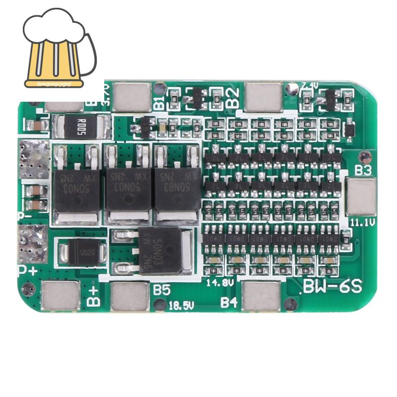 Bảng Mạch Bảo Vệ Bộ Sạc Pin Lithium 6S 15A 24V PCB BMS Dành Cho Pin 6 ...