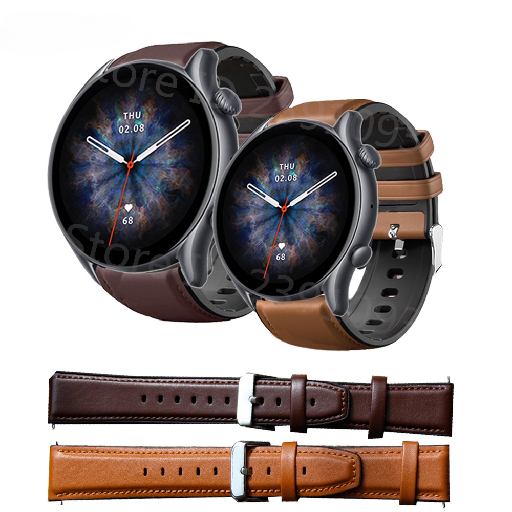 Dây Đeo Bằng Da + Silicon Cho Đồng Hồ Thông Minh Amazfit GTR4 GTR3 GTR ...