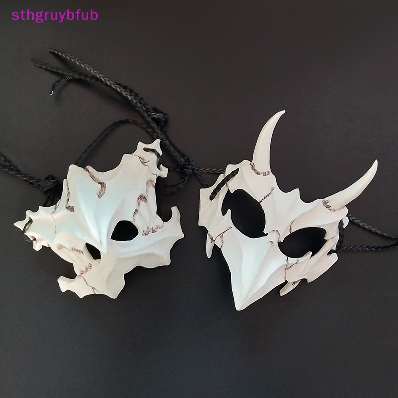 Sthb party skull mask răng dài demon skeleton half face mask wolf ...