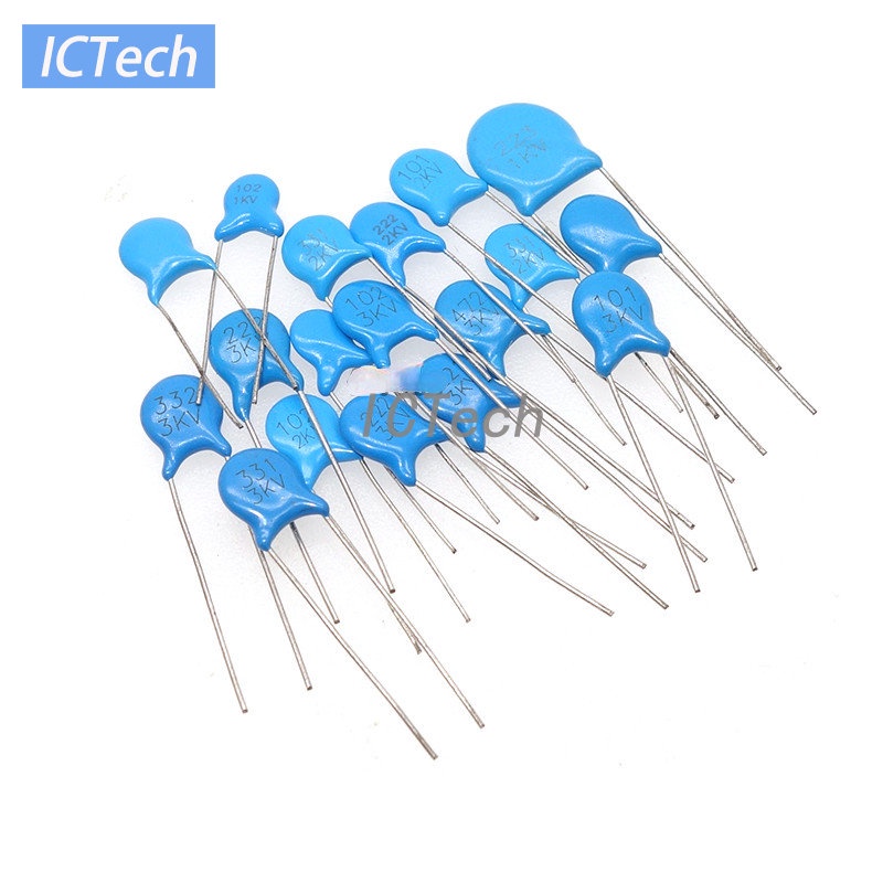 Set 50 Tụ Điện Gốm 1KV 2KV 3KV 5PF 30PF 47PF 56PF 100PF 220PF 471 222 ...