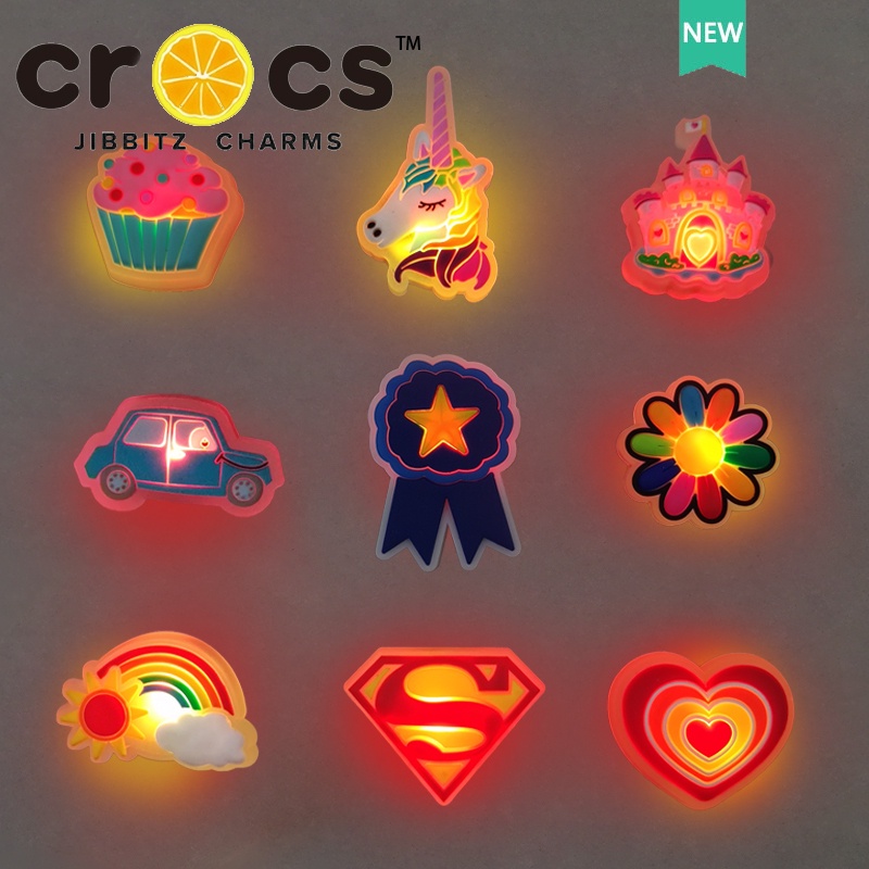 Charm crocs jibbitz Khóa Gài Giày Dép Có Đèn LED Trang Trí Hoạt Hình ...