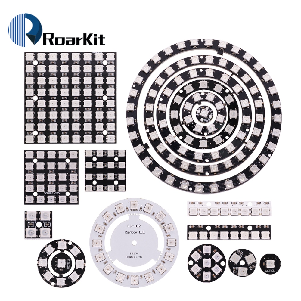 Vòng LED RGB 1 3 4 7 8 9 12 16 24 32 Bit Đèn LED WS2812 5050 RGB Đèn ...