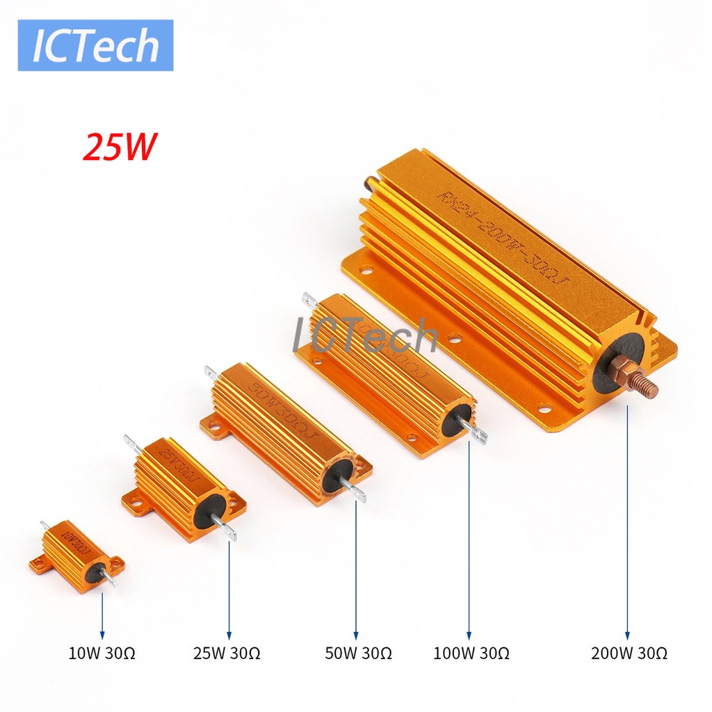 Điện Trở Vỏ Nhôm 25W 1R 2R 4R 5K 6R 8R 10K 15K 20K Ohm Chuyên Dụng ...
