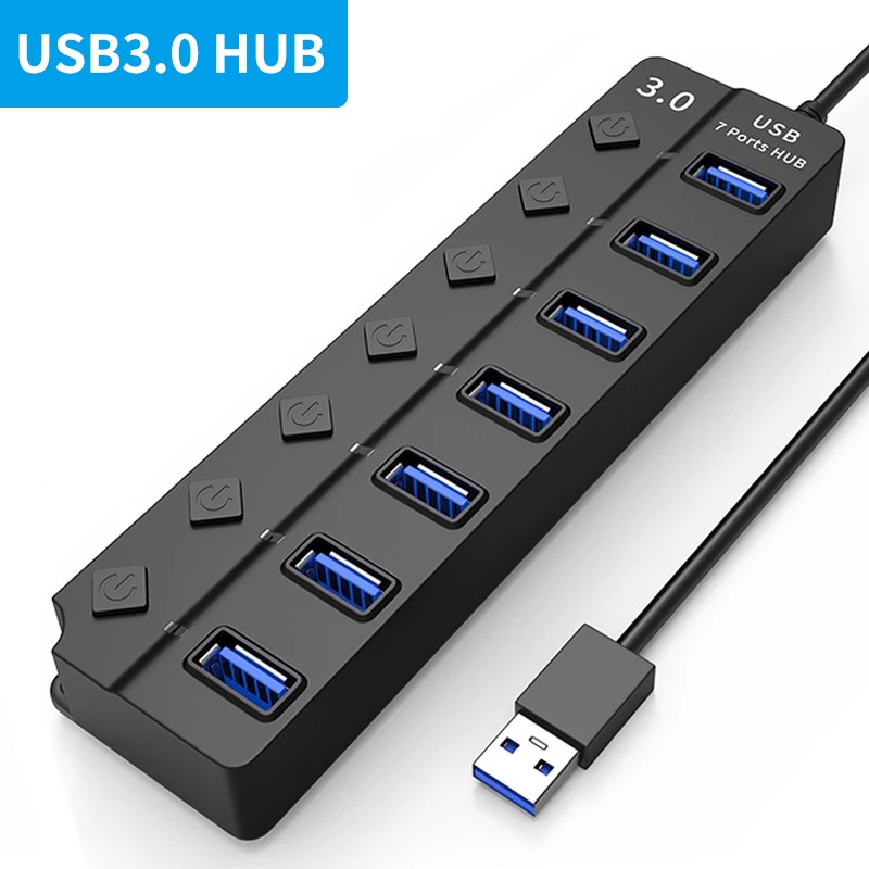 Hub Chia Bốn Cổng USB, Bộ Chia 7 Cổng USB 3.0 3.0 5Gbps Có Đèn LED Cho Laptop PC | Shopee Việt Nam