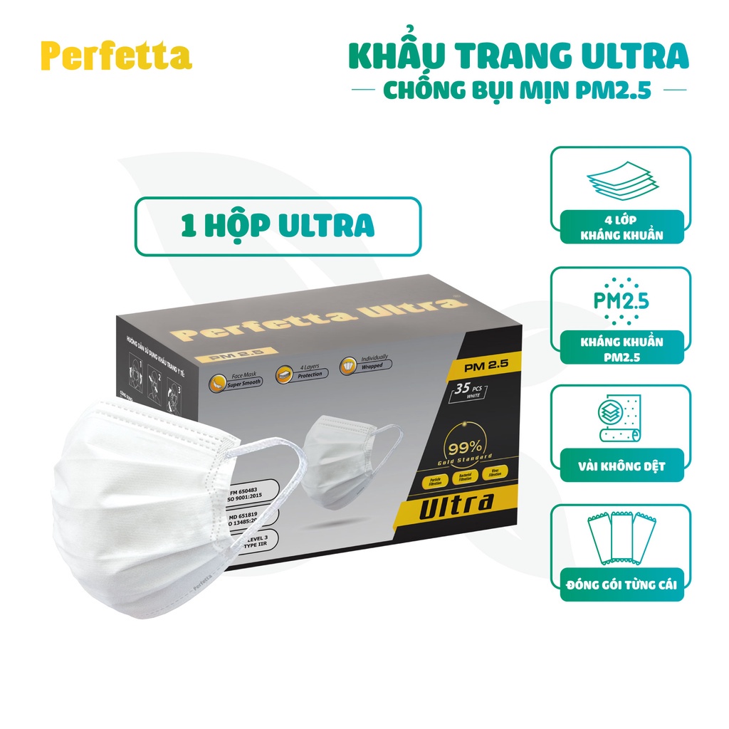 Khẩu Trang Y Tế Cao Cấp -Chính hãng Perfetta Ultra 4 Lớp Kháng Khuẩn ...