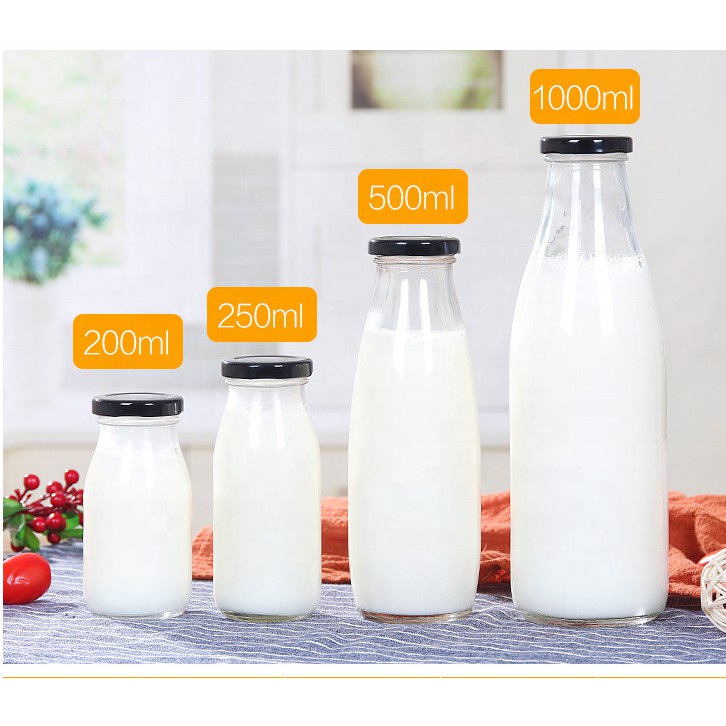 Chai sữa thủy tinh nắp thiếc 200, 250, 300, 500ml nắp thiếc | Shopee Việt Nam