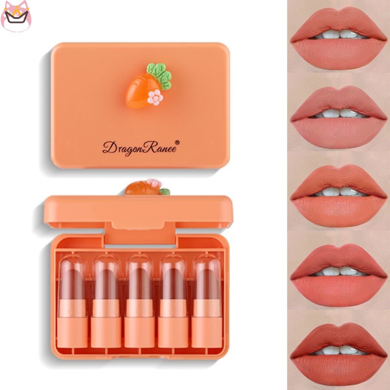 Set 5 Thỏi Son Sáp Mini Tông Nhung Lì Trang Điểm Làm Đẹp Kích Thước Nhỏ ...