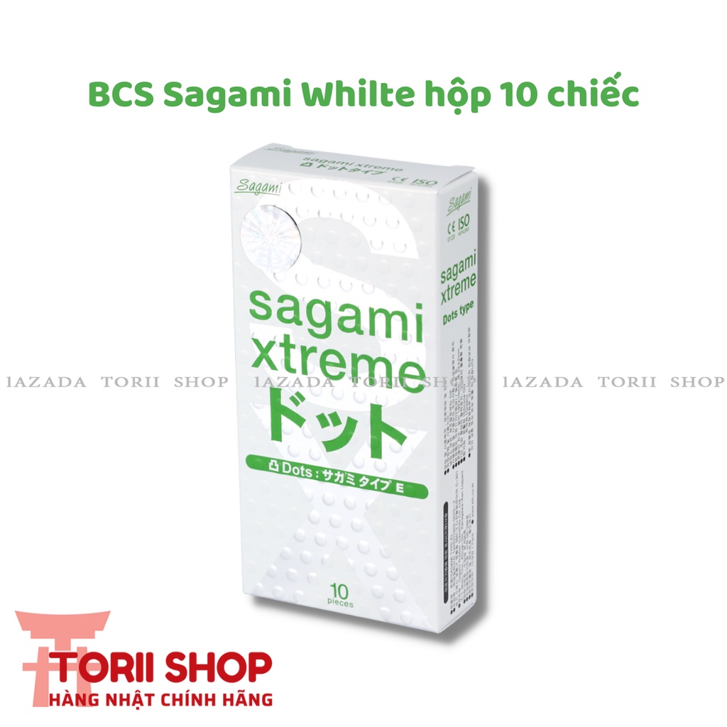 BCS Sagami Xtreme Dots Type loại hộp 10 chiếc có gân, gai tăng kích ...