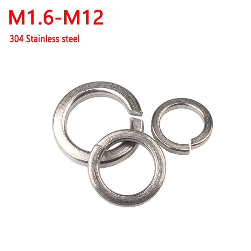 Vòng Đệm Khóa Lò Xo Bằng Thép Không Gỉ GB93 A2-70 304 M1.6 M2 M2.5 M3 M3.5 M4 M5 M6 M8 M10 M12 ...