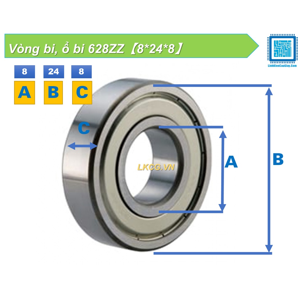 [Rẻ vô địch] Vòng bi, ổ bi 628ZZ【8*24*8】 | Shopee Việt Nam