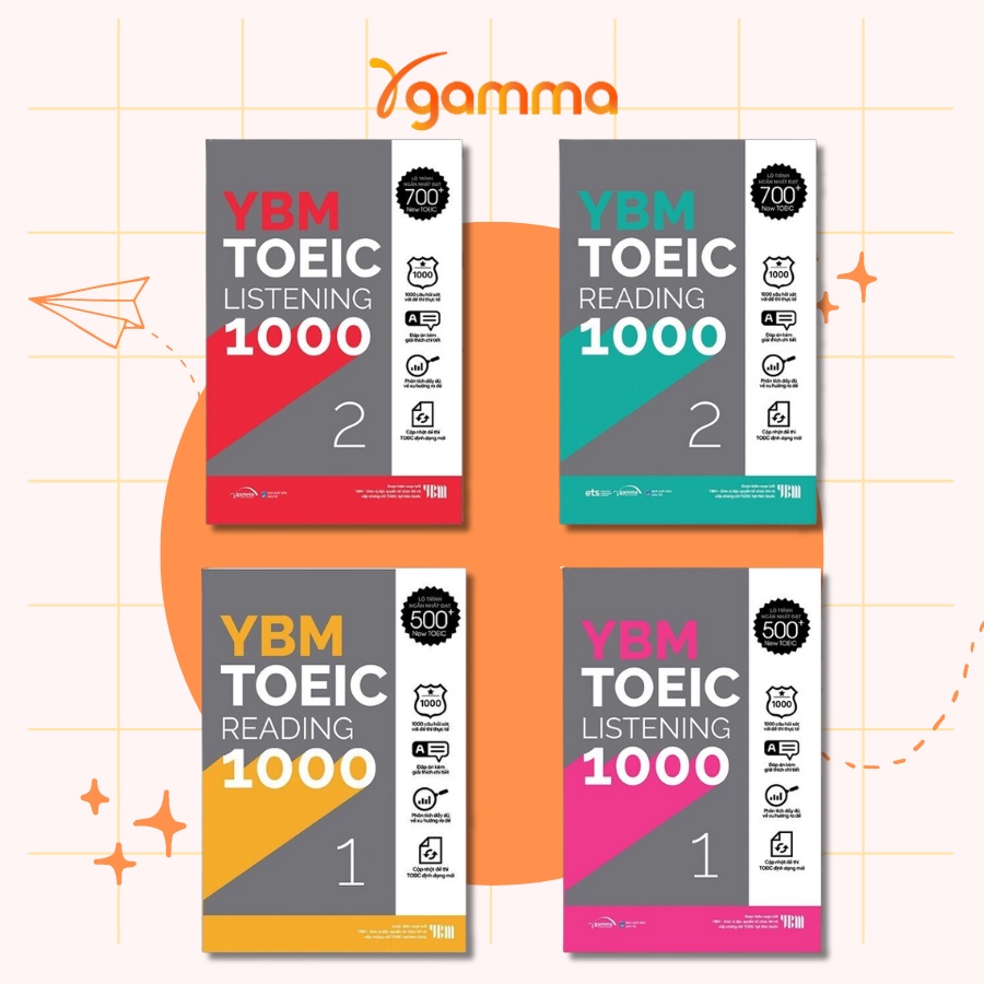 Sách - Combo YBM TOEIC 1000 (Trọn Bộ 4 Cuốn) | Shopee Việt Nam