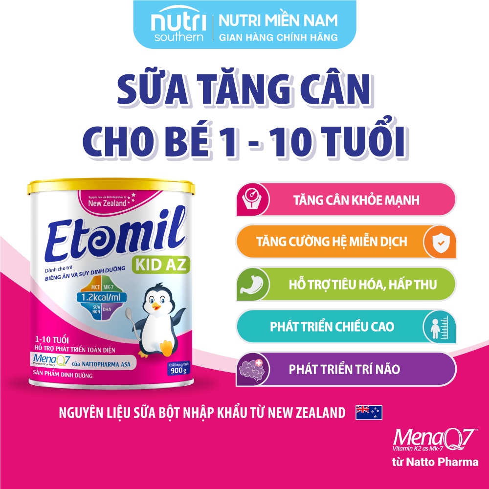 [Combo 2 hộp] Sữa năng lượng cao ETOMIL KID AZ 1-10 tuổi 900g | Shopee ...