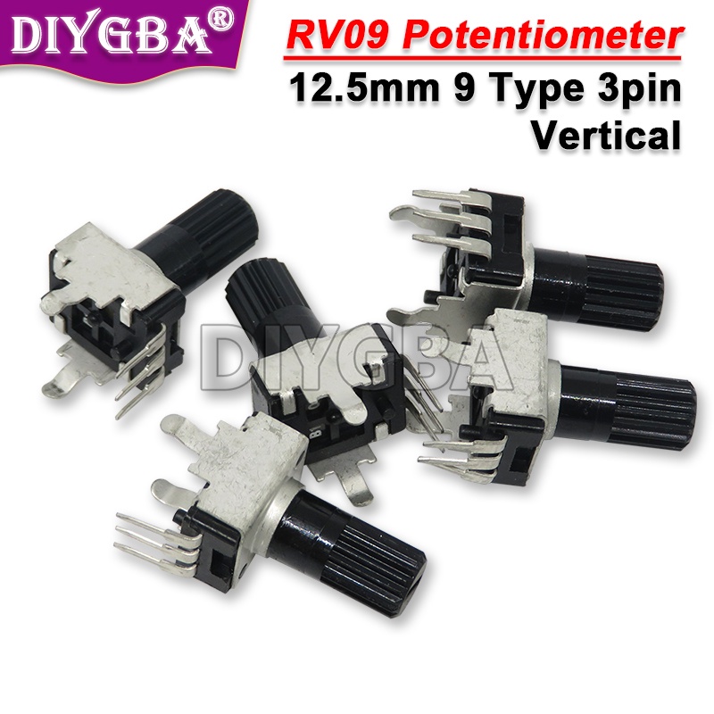 10 cái rv09 dọc 12,5mm trục 9 loại 3pin con dấu 0932 chiết áp điện trở ...