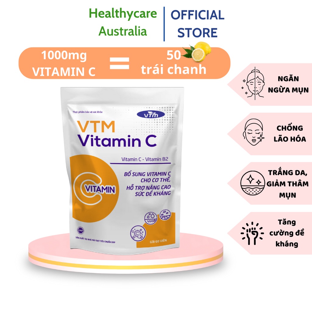 Viên uống Feelex VTM Vitamin C bổ sung vitamin C, sáng da, mờ thâm ...