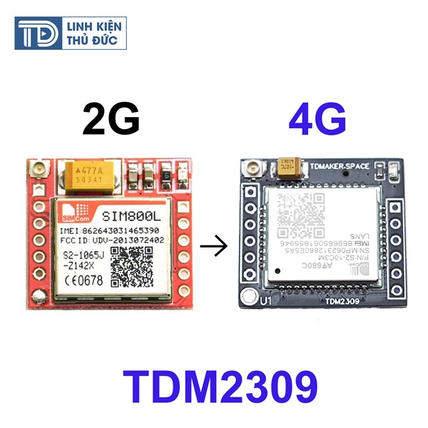 Module 4G SIMCOM A7680C thay thế SIM800 SIM800L cùng kích thước ...