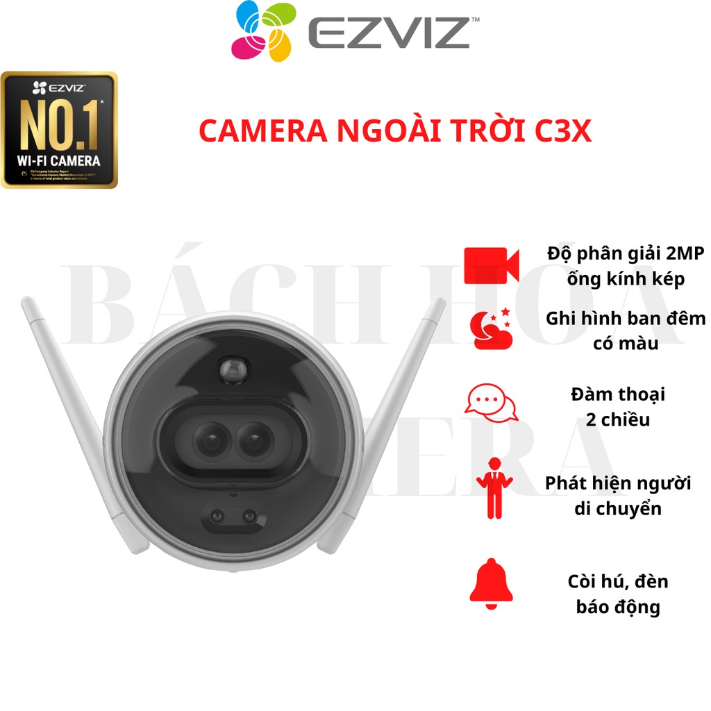 Camera WIFI ngoài trời 2MP EZVIZ C3X tích hợp AI, báo động - Hàng Chính ...