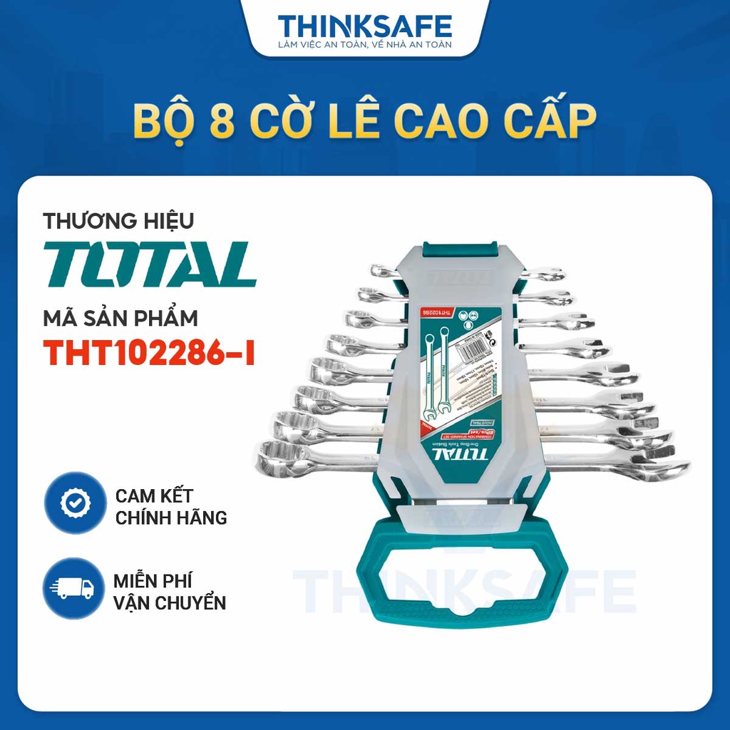 Bộ 8 cờ lê vòng miệng TOTAL THT102286/ THT102RK086 kích thước 6-19mm và 8-19mm Bộ cờ lê tiêu ...