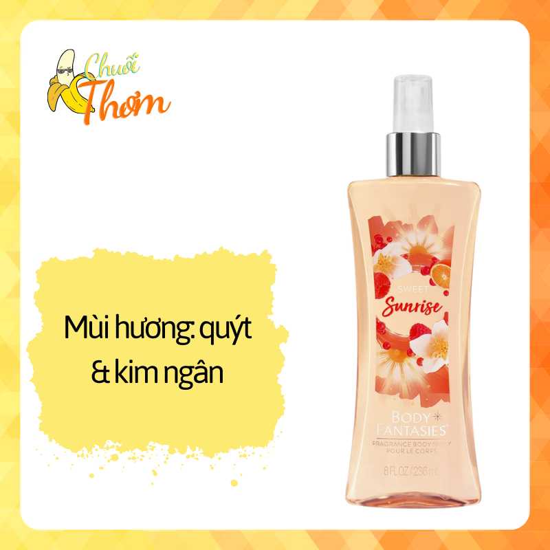 TESTER SWEET SUNRISE - Xịt thơm Body Mist BODY FANTASIES | Shopee Việt Nam