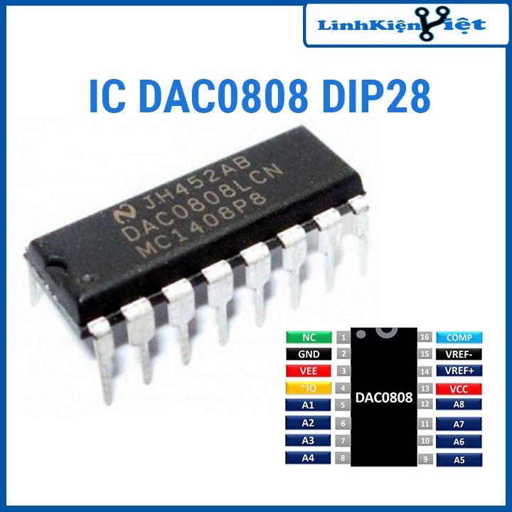 IC DAC0808 DIP28 - chuyển đổi tín hiệu digital sang analog | Shopee ...