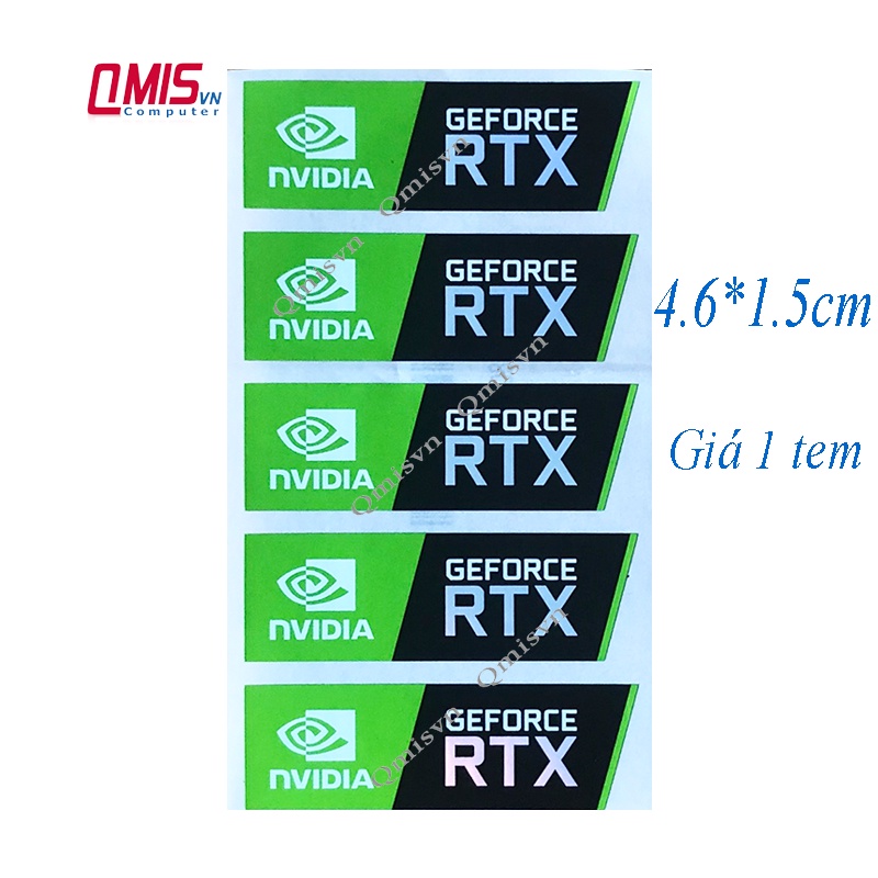1 CÁI TEM LOGO Nvidia Geforce RTX Graphics 4.6*1.5cm - Tem dán logo ...