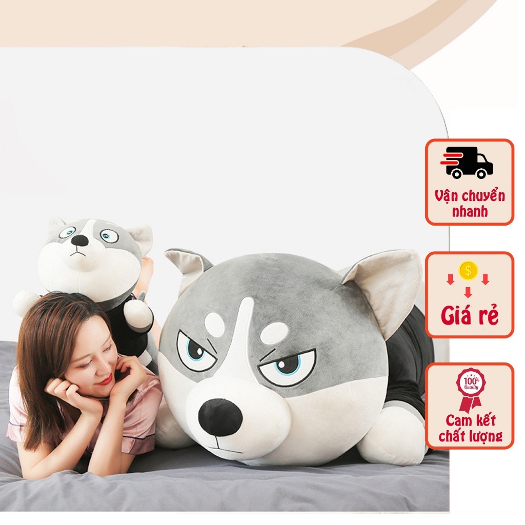 Gấu Bông Chó Husky, Chó Ngáo Size 1M5 Gấu Bông Chó Mặc Áo Siêu To Khổng ...