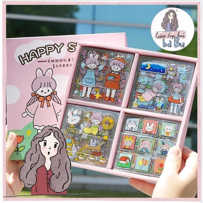 [MUA 3 TẶNG 1 HỘP] Hộp the 100 tờ stickers PVC kháng nước/sticker giấy ...