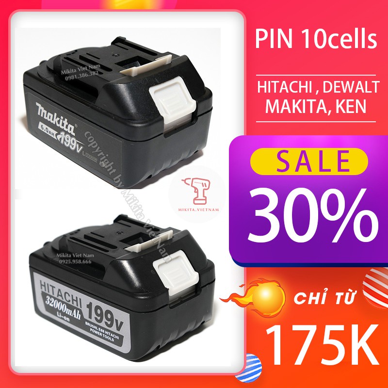 Pin 10 CELL máy siết ốc, siết bulong, khoan pin, mài pin DUNG LƯỢNG ...