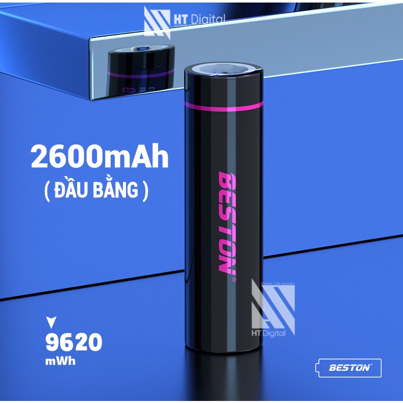 Pin Sạc 18650 3.7V Beston Dung Lượng Thực đến 3300mAh (Đầu nhọn, đầu ...