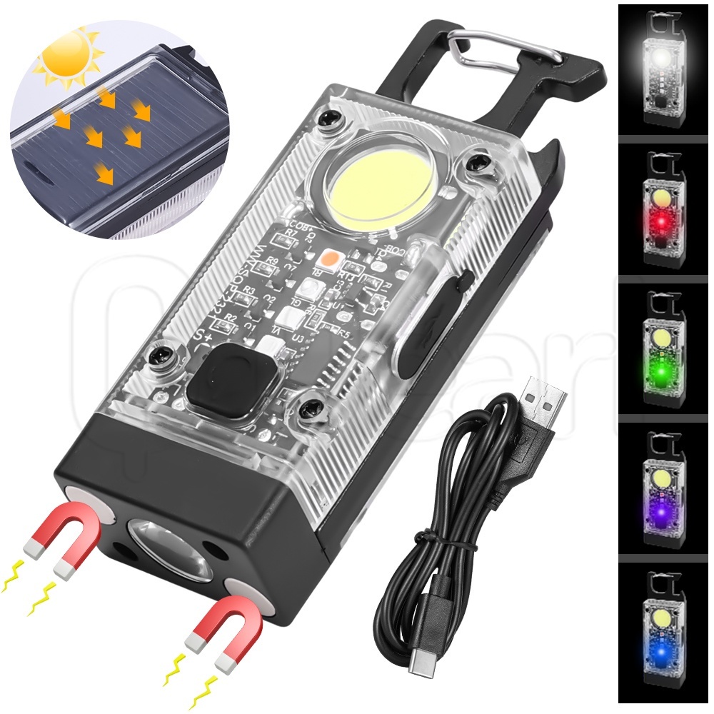 Đèn LED COB Mini Dạng Móc Khóa Từ Tính / Sạc USB Chống Thấm Nước Sử Dụng Năng Lượng Mặt Trời ...