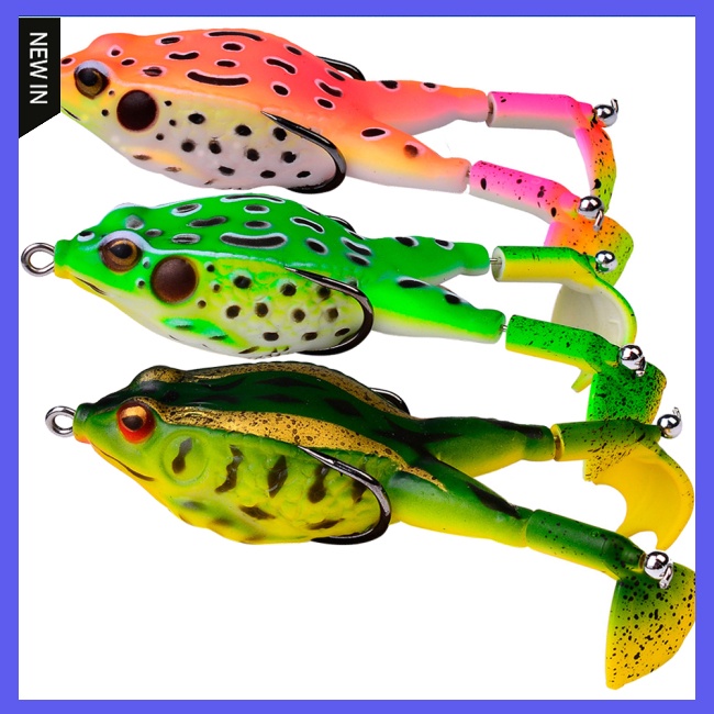 Tiuyanh topwater frog lure bass trout fishing lure kit set frog soft ...