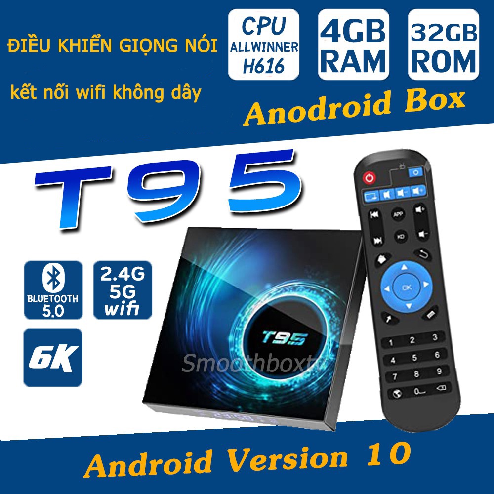 FREESHIP T95 Mini Pro, Android TV 10, CPU H616, Wifi 2.4/5Ghz ...