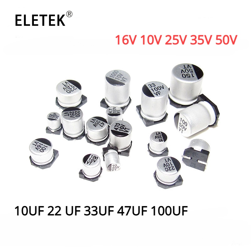 Set 5 / 10 Tụ Điện Nhôm 16V 10V 25V 35V 50V SMD 10UF 22 UF 33UF 47UF 100UF Chuyên Dụng | Shopee ...