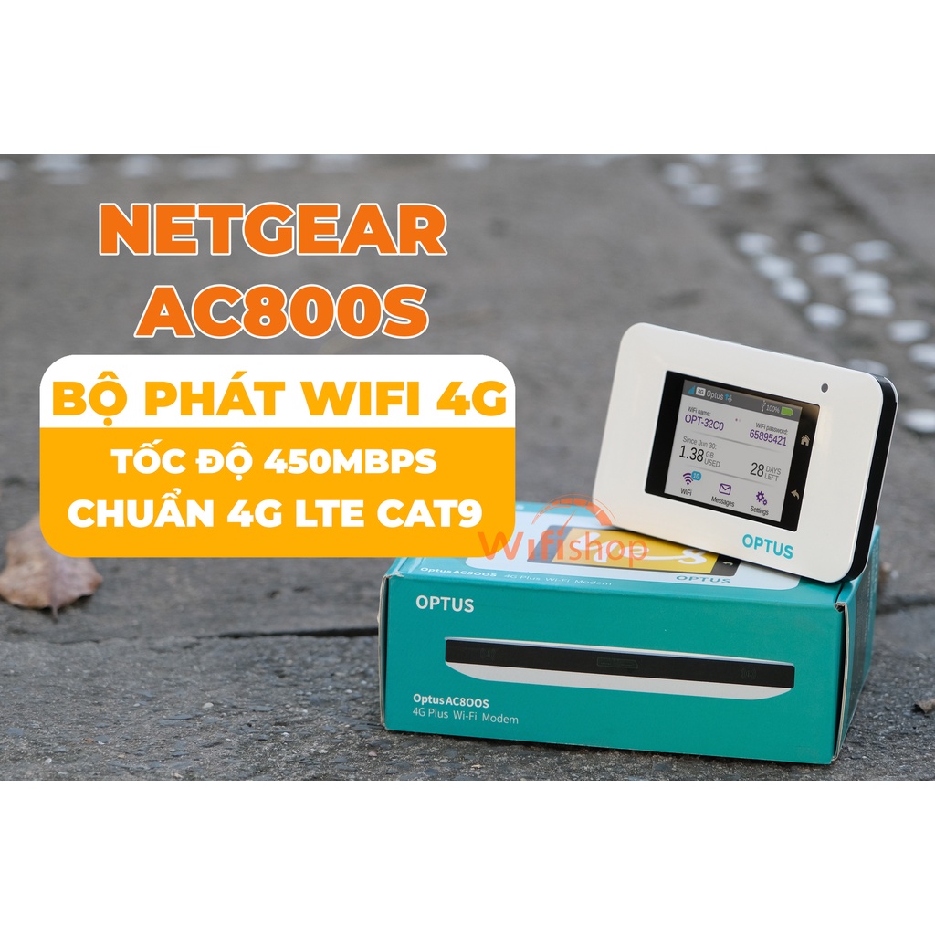 Bộ phát Wifi 4G Netgear Aircard AC800S Cat9 Fullbox - Tốc Độ 450Mps ...