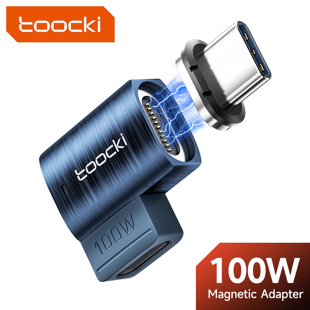 Cáp Sạc Nhanh Toocki 100W USB C Sang Type C 2 Trong 1 PD 90 Độ Có Nam Châm | Shopee Việt Nam