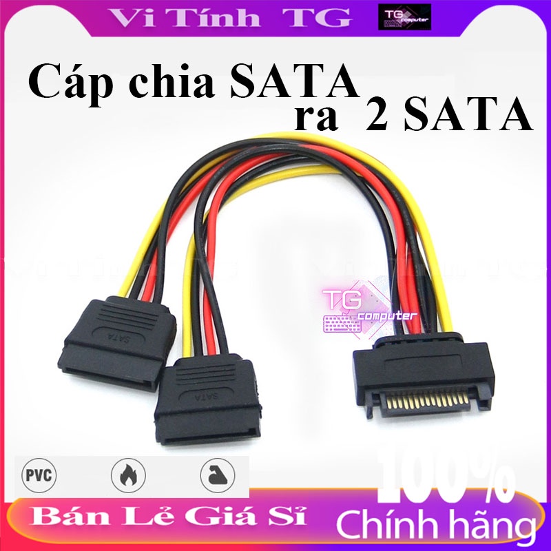 Loại Tốt - Cáp nguồn sata chia 1 ra 2- Cáp sata chia cổng sata - SATA ...