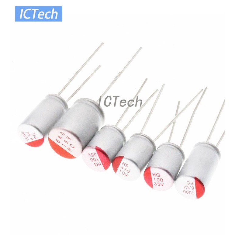 Set 10 Tụ Điện 6.3V 10V 16V 25V 35V ESR DIP 100UF 220UF 470UF 1000UF ...