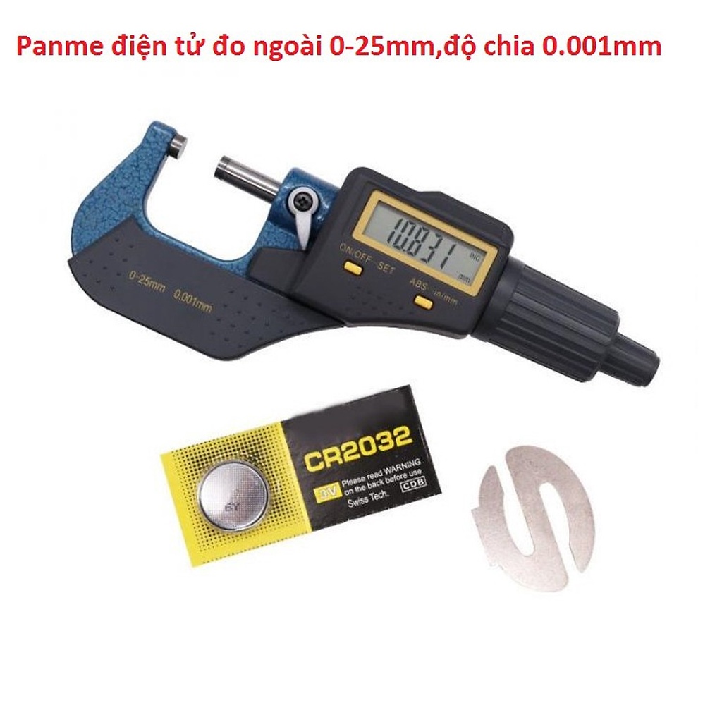 Thước Panme điện tử 0-25mm- Thước kẹp panme điện tử độ chia 0.001mm ...