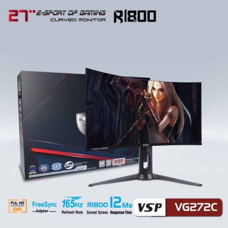 [MẪU 2023] Màn Hình Cong VSP 27inch VG272C 165Hz ESport Gaming New Full Box | Shopee Việt Nam