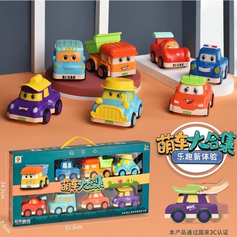 Bộ đồ chơi 8 xe ô tô Poli biệt đội tàu bay siêu đẳng dễ thương chạy đà ...