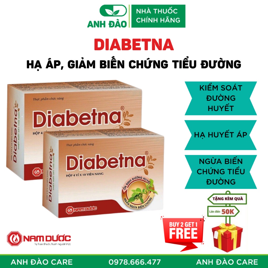 Diabetna 40v-Hạ áp giảm đường huyết, giảm biến chứng tiểu đường- Nam ...