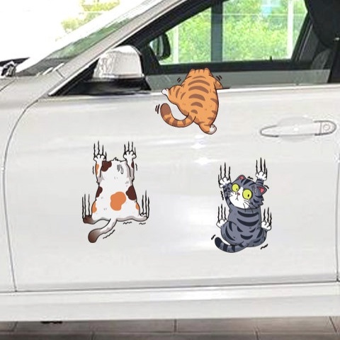 【spot goods】 3pcs Cute sticker Cat Car Body Decoration Stickers ...