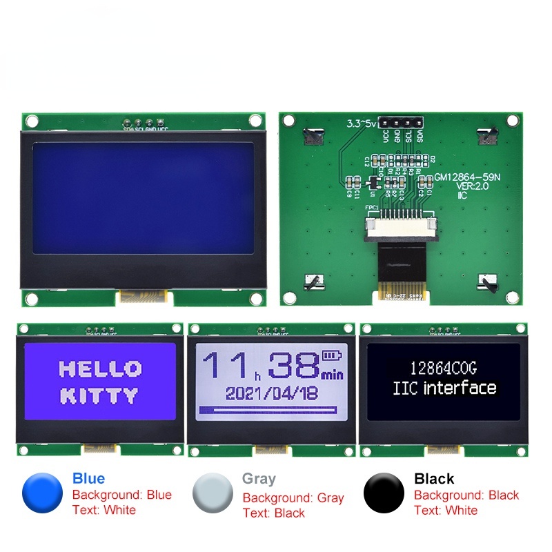 Mô Đun Màn Hình LCD 12864 IIC 128x64 I2C ST7567S COG 128x64 Cho Arduino ...