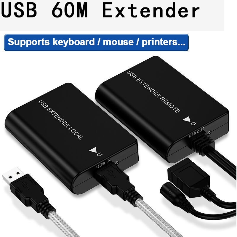 Bộ mở rộng mạng USB 60m qua cáp Ethernet Cat5e Cat6 cho máy tính xách tay PC USB Flash Drive ...