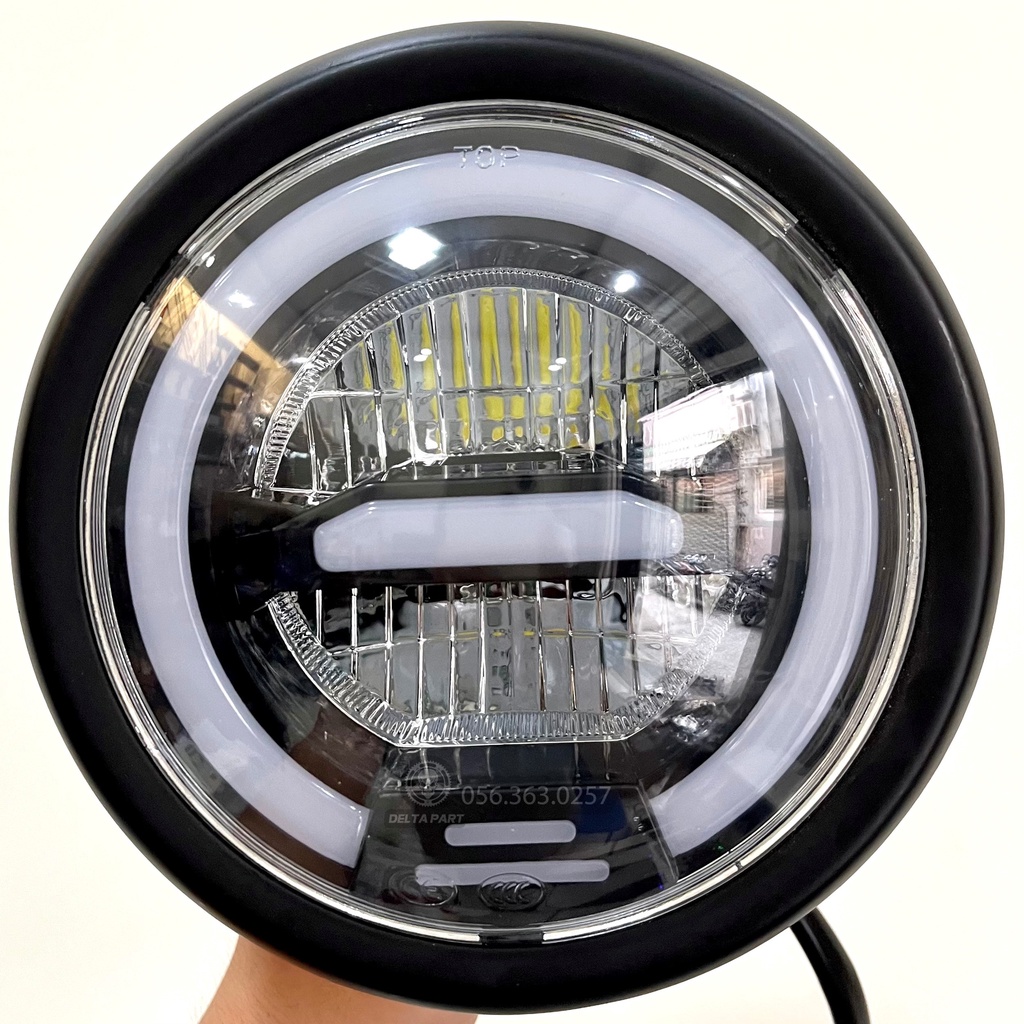 Đèn Pha Led xe máy độ Classic gáo đèn tròn hợp kim sơn tĩnh điện | Bóng ...